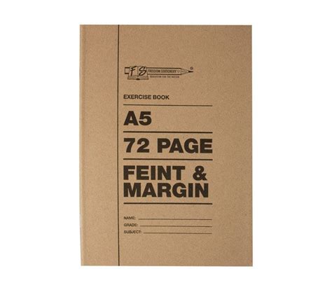 Exercise Book Feint And Margin White Pages A5 72 Pages 12 Pack