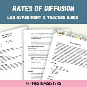 Rates Of Diffusion Lab Experiment By The STEM Babes TPT