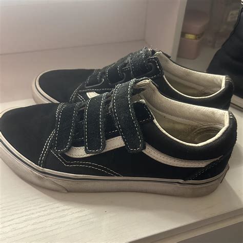 Old Skool Velcro Vans Size 7 In Womens Depop
