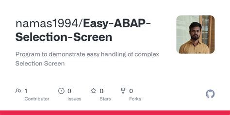 Github Namas1994easy Abap Selection Screen Program To Demonstrate Easy Handling Of Complex