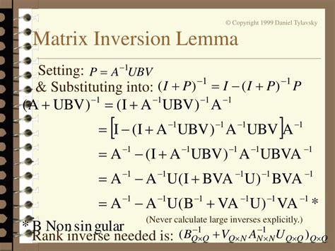 Ppt Matrix Inversion Lemma Powerpoint Presentation Free Download