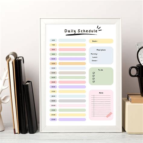 Daily Schedule Template Editable PDF Printable Daily Planner Etsy