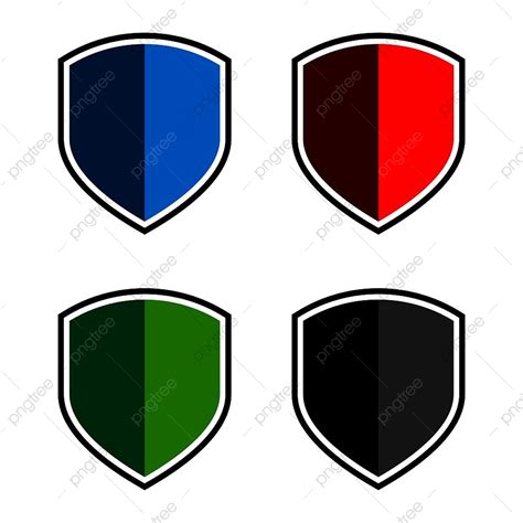 Shield Logo Vector Art Png Set Colorful Shield Logo Template Simple Emblem Protect Png Image