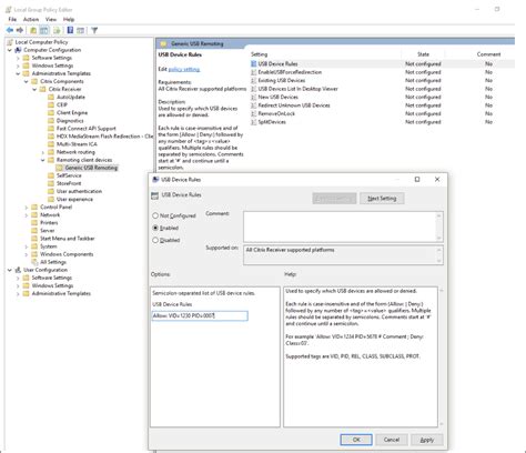 Legacy USB Redirection Configuration Citrix Virtual Apps And Desktops 7 2407