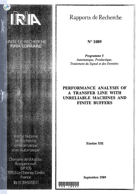 Pdf Performance Analysis Of A Transfer Line With Unreliable Machines And Finite Buffers