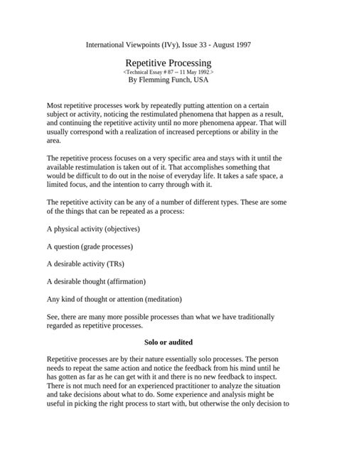 Repetitive Processing Pdf Thought Mind