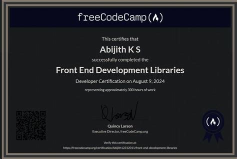 Abijith K S On Linkedin 🚀 Completed Frontend Development Library Course 🚀 I Am Thrilled To Share