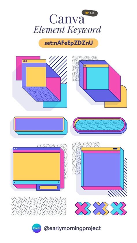 Retro Memphis UI Window Frame Set