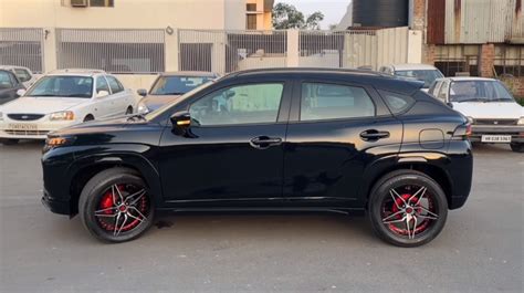 Maruti Suzuki Fronx Modified With Wrap And 17 Inch Alloy Wheels Looks
