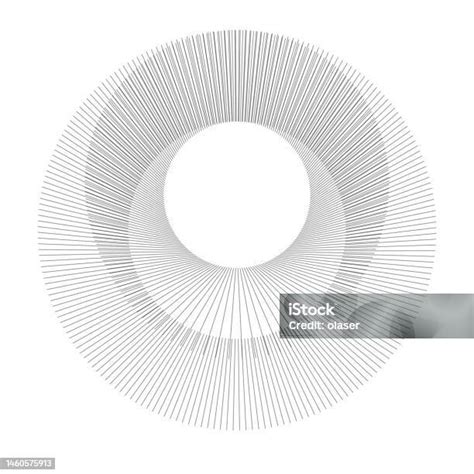 흰색에 원형 동심원 패턴의 방사형 미세한 선으로 형성된 모양 원형에 대한 스톡 벡터 아트 및 기타 이미지 원형 추상적인 성장 개념 Istock