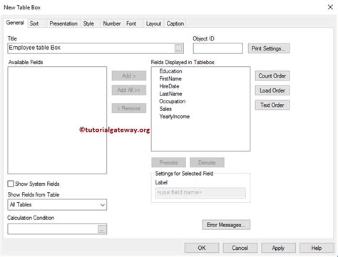 Creating Table Box In Qlikview