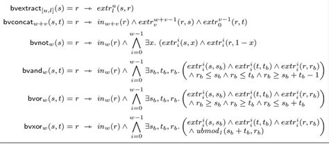 rules translating structural and bit wise operations into the extended