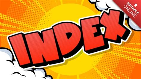 Index Comic Font Text Effect Generator