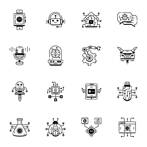Collection Of Outline Icons Depicting Ai Innovation 35247429 Vector Art At Vecteezy