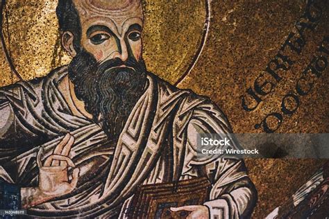Beautiful Shot Of Mosaic Of The Apostle Paul In The Cathedral Of