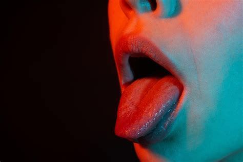 Premium Photo Tongue And Sexy Female Lips Sexy Sensual Womens Open