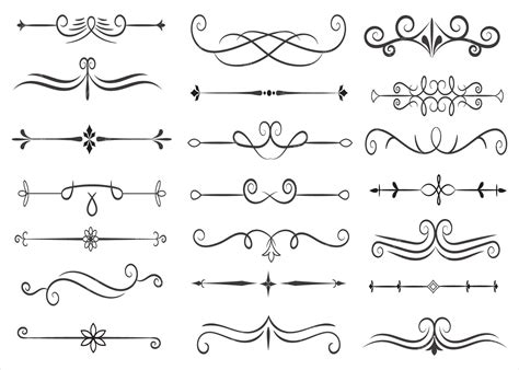 Premium Vector Page Divider And Design Elements Set Of Various Simple Black Divider Design