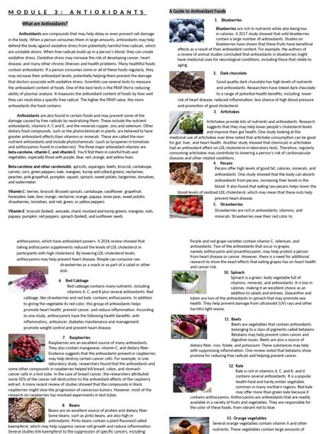 Lecture 3 Consumer Chemistry Pdf Antioxidant Foods