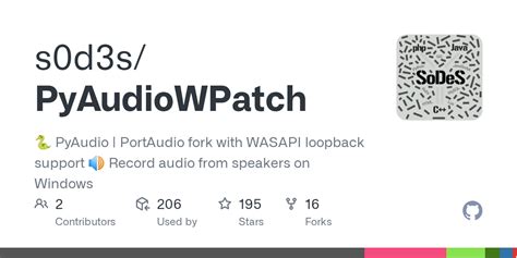 Github S0d3spyaudiowpatch 🐍 Pyaudio Portaudio Fork With Wasapi Loopback Support 🔊 Record