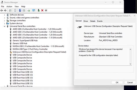 Usb Device Unknown Configuration Descriptor Request Failed Rwindowshelp