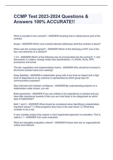 CCMP Test Questions Answers ACCURATE CCMP Stuvia US