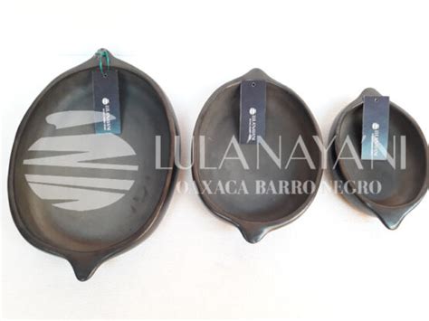 Juego De 3 Charolas De Cocina En Barro Negro Lula Naya Ni