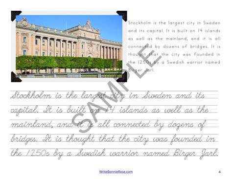 My Book About Sweden With Cursive Copywork Made By Teachers