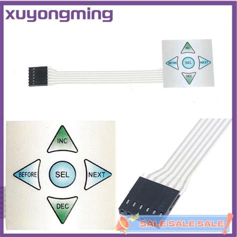 xuyongming 5 keys matrix array 1x5 membrane switch keypad keyboard