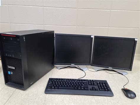 Lenovo Thinkstation P W Dual Monitors Keyboard Mouse And Cables Ready To Go It Essentials