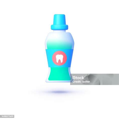 의료 디자인을 위한 현실적인 구강 세정제 3d 아이콘입니다 벡터 그림 병 뚜껑에 대한 스톡 벡터 아트 및 기타 이미지 병 뚜껑 플라스틱 3차원 형태 Istock