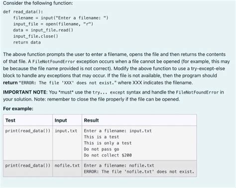Solved Def Readdata Filename Input Enter A Filename