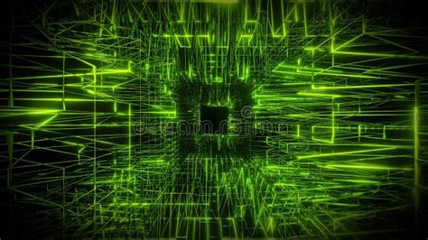 Green Wireframe Visual Design Background 3d Rendering Stock Illustration Illustration Of Grid