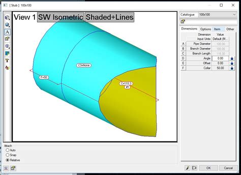 Create A Bracnch Using Design Line With Pipe Intersecting Pipe