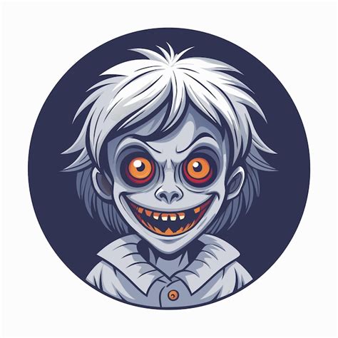 A Spooky Cartoon Character With White Hair And Exaggerated Facial