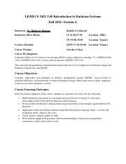EECS3421 Course Outline F22 A Pdf LE EECS 3421 3 00 Introduction To Database Systems Fall