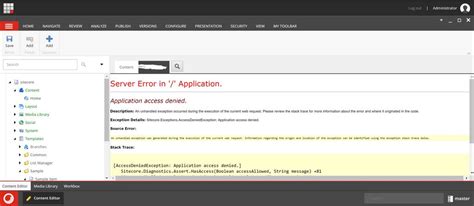 Security Application Access Denied Custom Editor For Sitecore