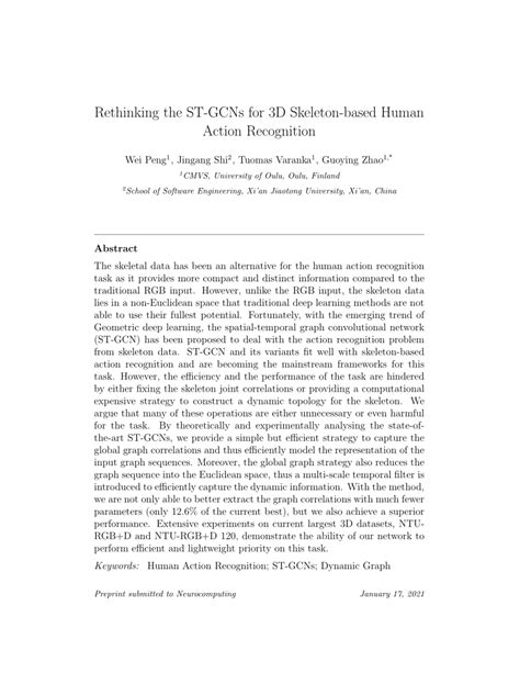Pdf Rethinking The St Gcns For 3d Skeleton Based Human Action Recognition