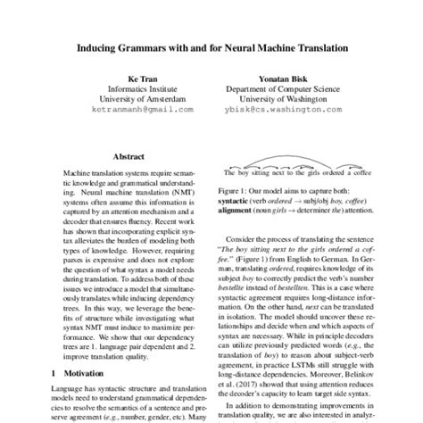Inducing Grammars With And For Neural Machine Translation Acl Anthology