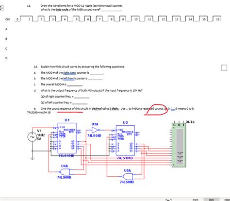 Solved 11 Draw The Waveforms For A Mod 12 Ripple