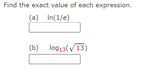 Solved Find The Exact Value Of Each Chegg Com