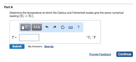 solved determine the temperature at which the celsius and
