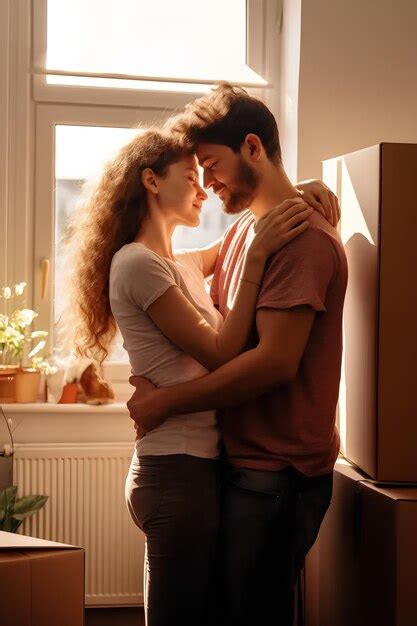 Пара празднует день объятий Ai сгенерированное изображение