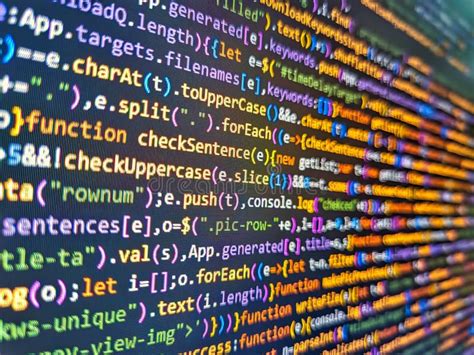 Hi Tech Modern Screen Of Data Digits And Chars On Monitor Display Computer Programming Source Hi Tech Modern Screen Of Data Digits And Chars On Monitor Display Computer Programming Source