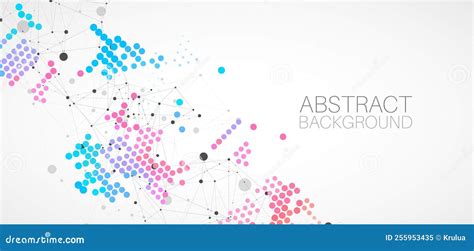 Modern Geometrical Circle Abstract Background Geometric Pattern In Halftone Style With Plexus