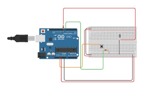 Circuit Design Practical 7 Push Button And Led Tinkercad