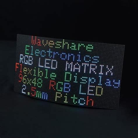 Waveshare 유연한 Rgb 풀 컬러 Led 매트릭스 패널 25mm 피치 96x48 픽셀 조정 가능한 밝기 구부릴 수 있는 Pcb