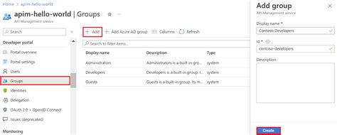 グループを使用して開発者アカウントを管理する azure api management microsoft learn