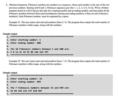 Solved 2 Fibonacci Sequence Fibonacci Numbers Are Numbers