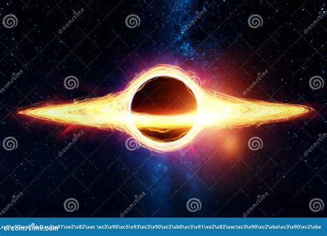 Glowing Hot Accretion Disk Orbiting Around Supermassive Black Hole Abstract Background Texture