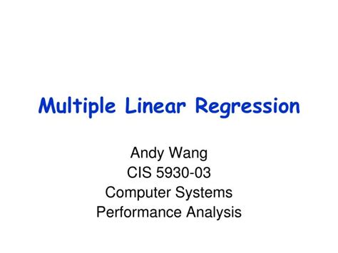 Ppt Multiple Linear Regression Powerpoint Presentation Free Download